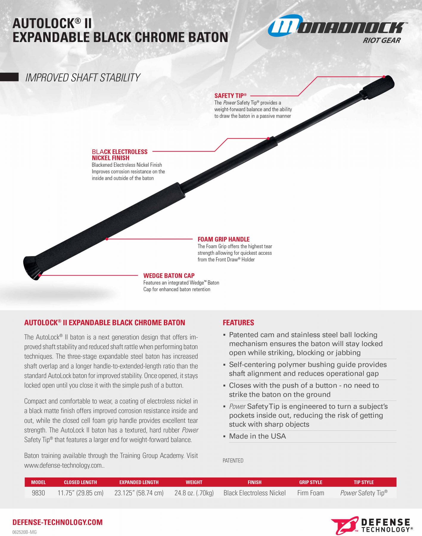 Monadnock® Riot Gear Sell Sheets - Defense Technology