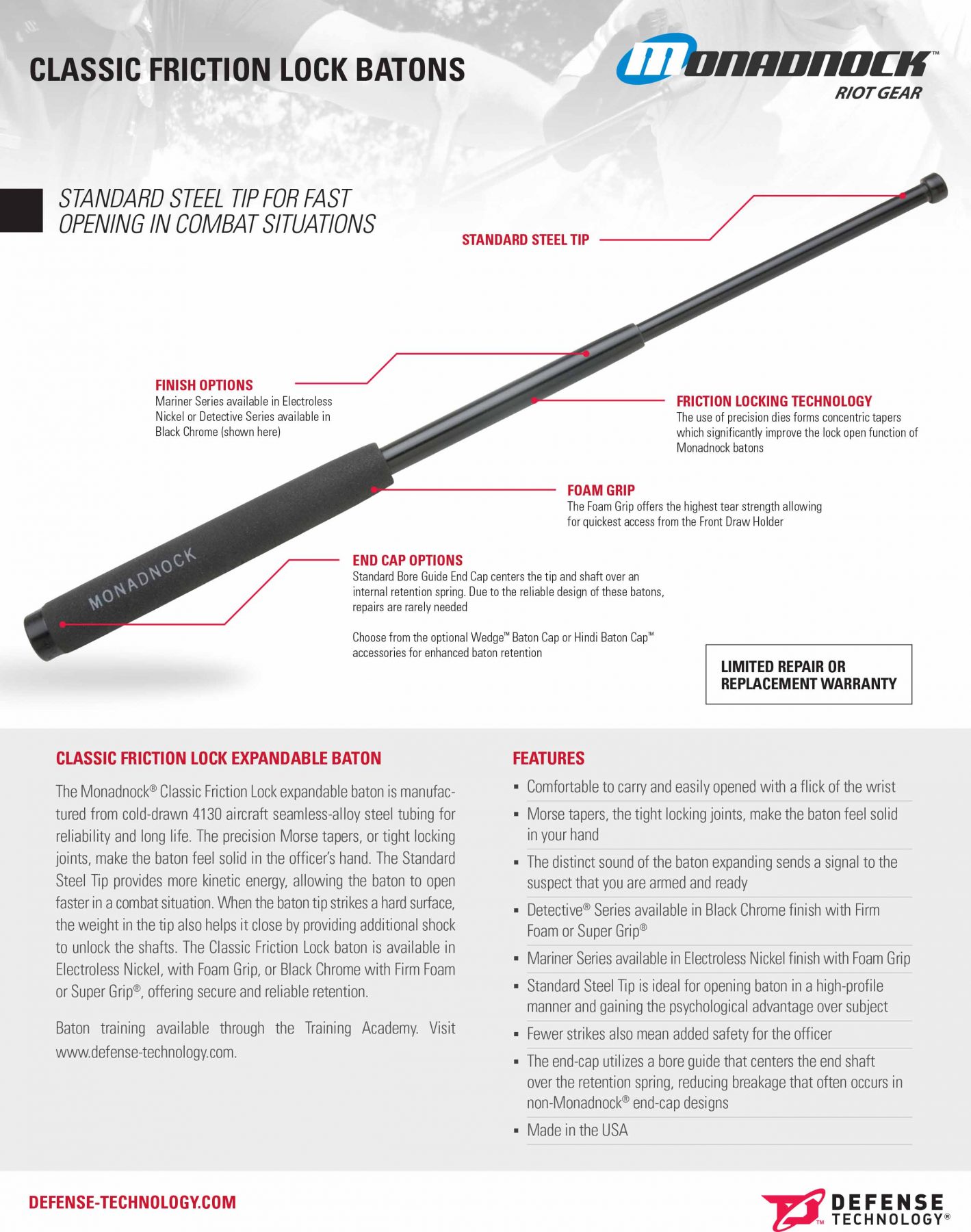 Monadnock® Riot Gear Sell Sheets - Defense Technology