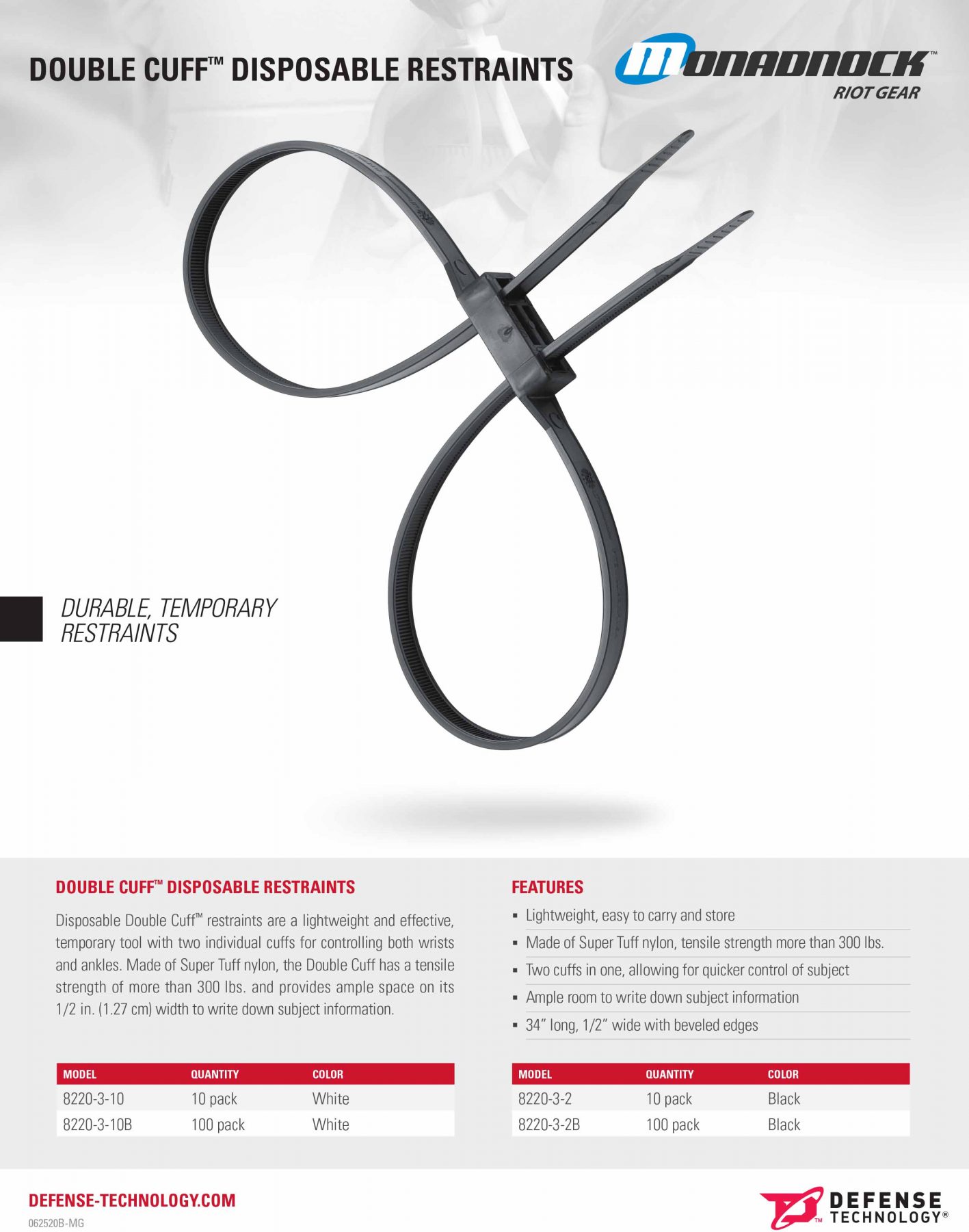 Monadnock® Riot Gear Sell Sheets - Defense Technology