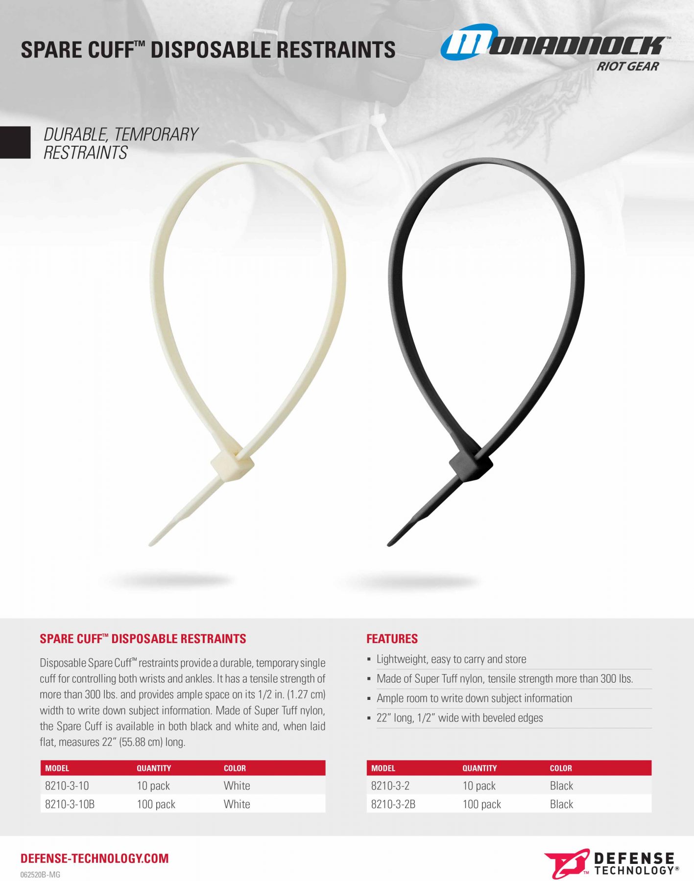 Monadnock® Riot Gear Sell Sheets - Defense Technology